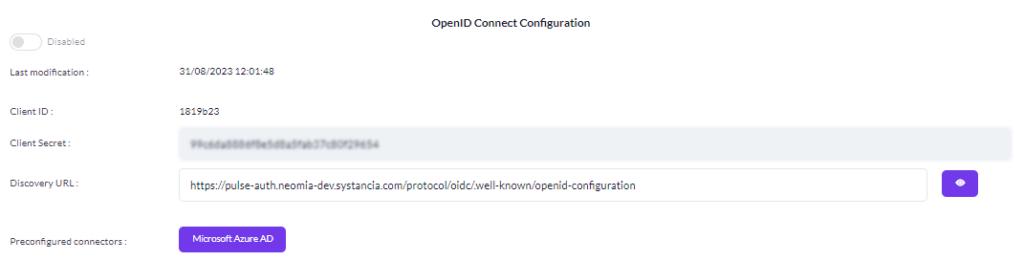 Pulse Dashboard - Authenticator - Neomia